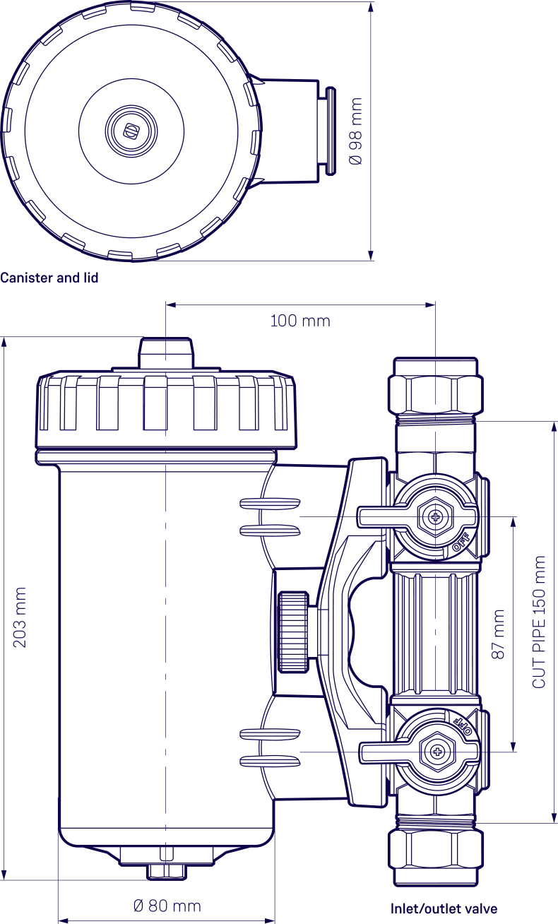 Adey | MagnaClean Professional 2 | 22mm System Filter